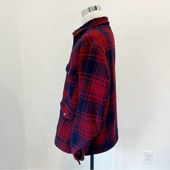 Pendleton | Jackets & Coats | Vintage 7s Pendleton Xl Wool Hunting Jacket Red Plaid Shacket ...
